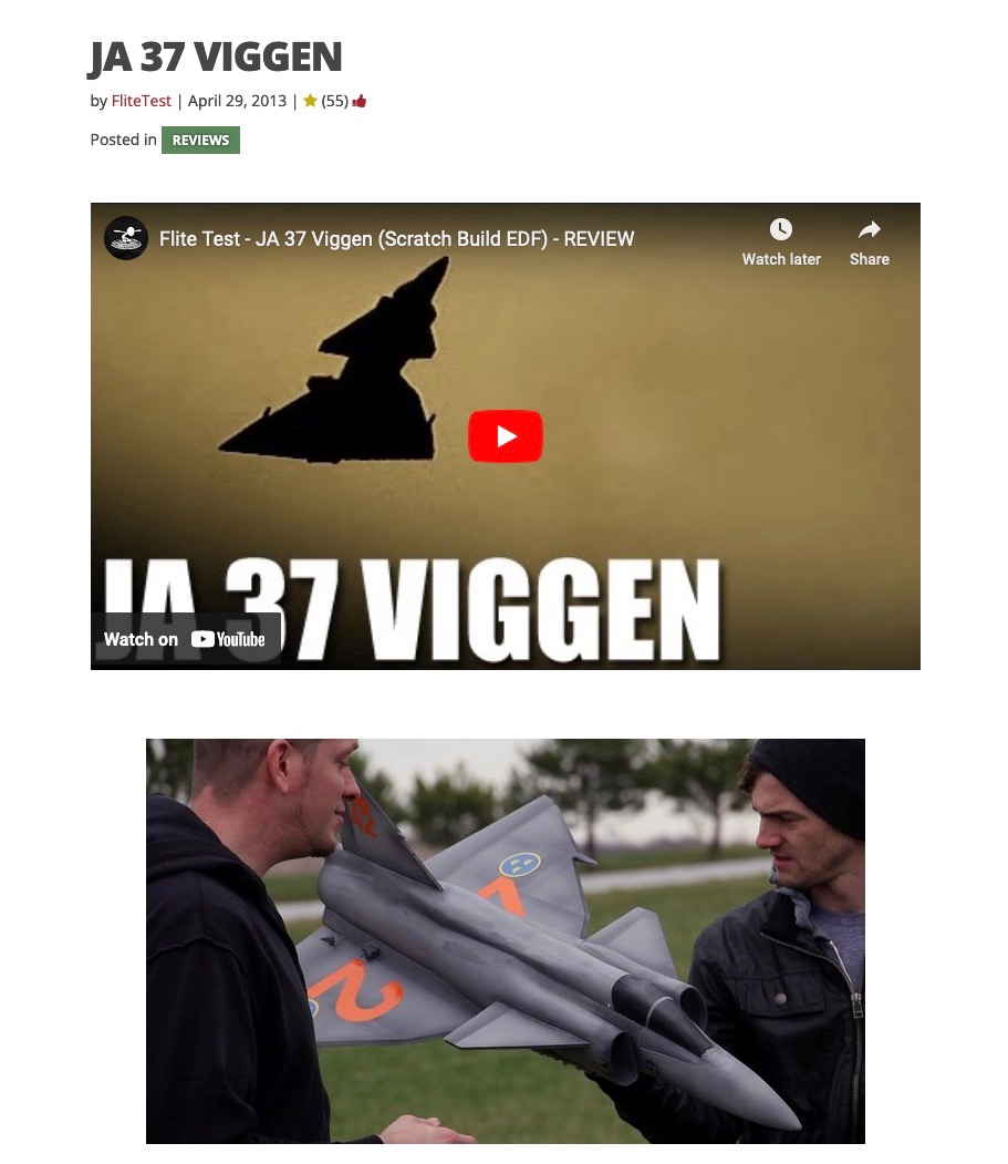 Saab Viggen 37 mk. 3 – landing gear and rudder – FliteReport